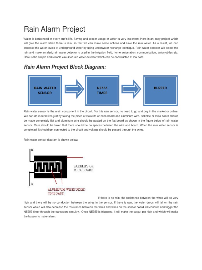 Rain Alarm - Project Description | PDF | Electronic Circuits ...