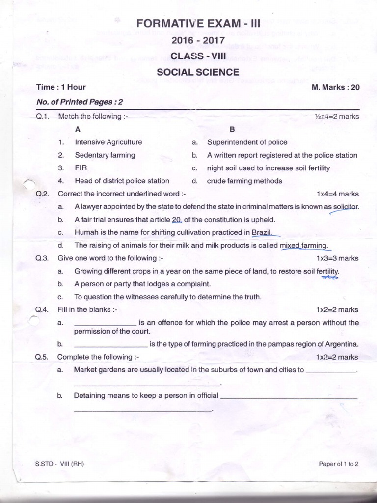 Class - Viii - Social Science | PDF