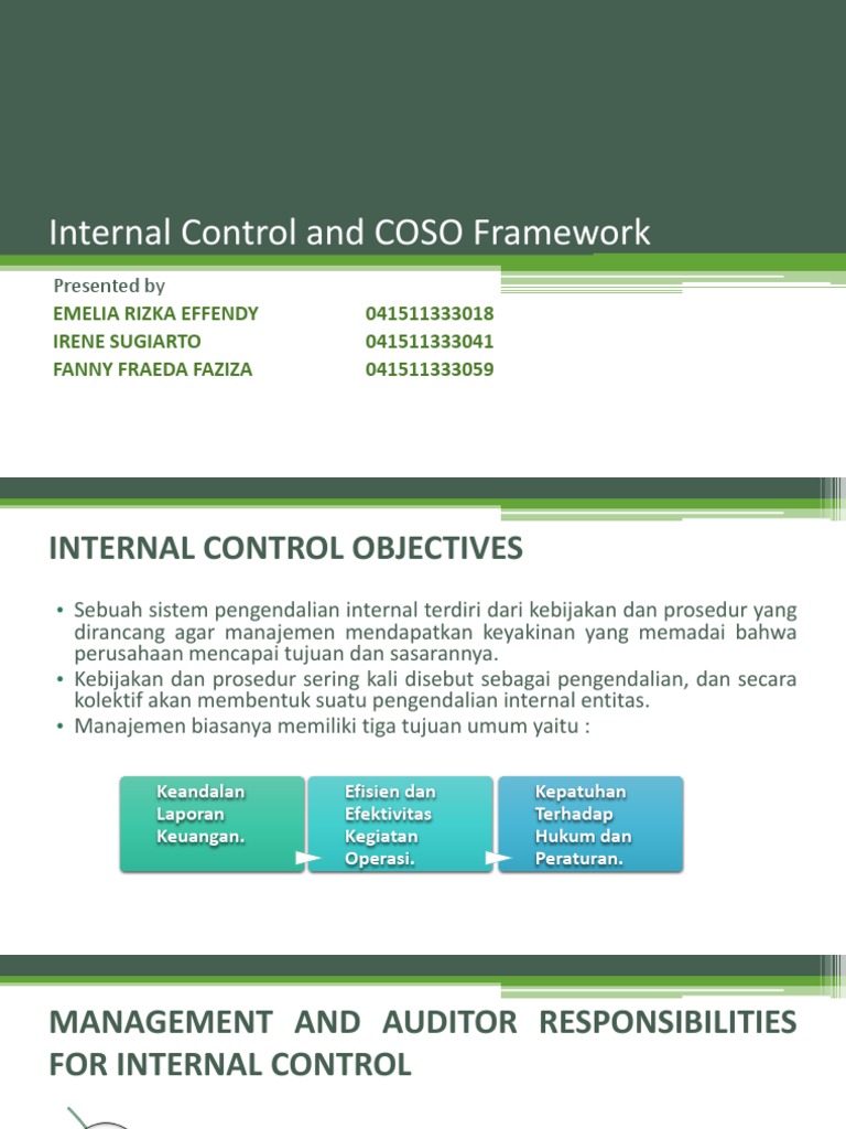 Internal Control And Coso Framework Pdf