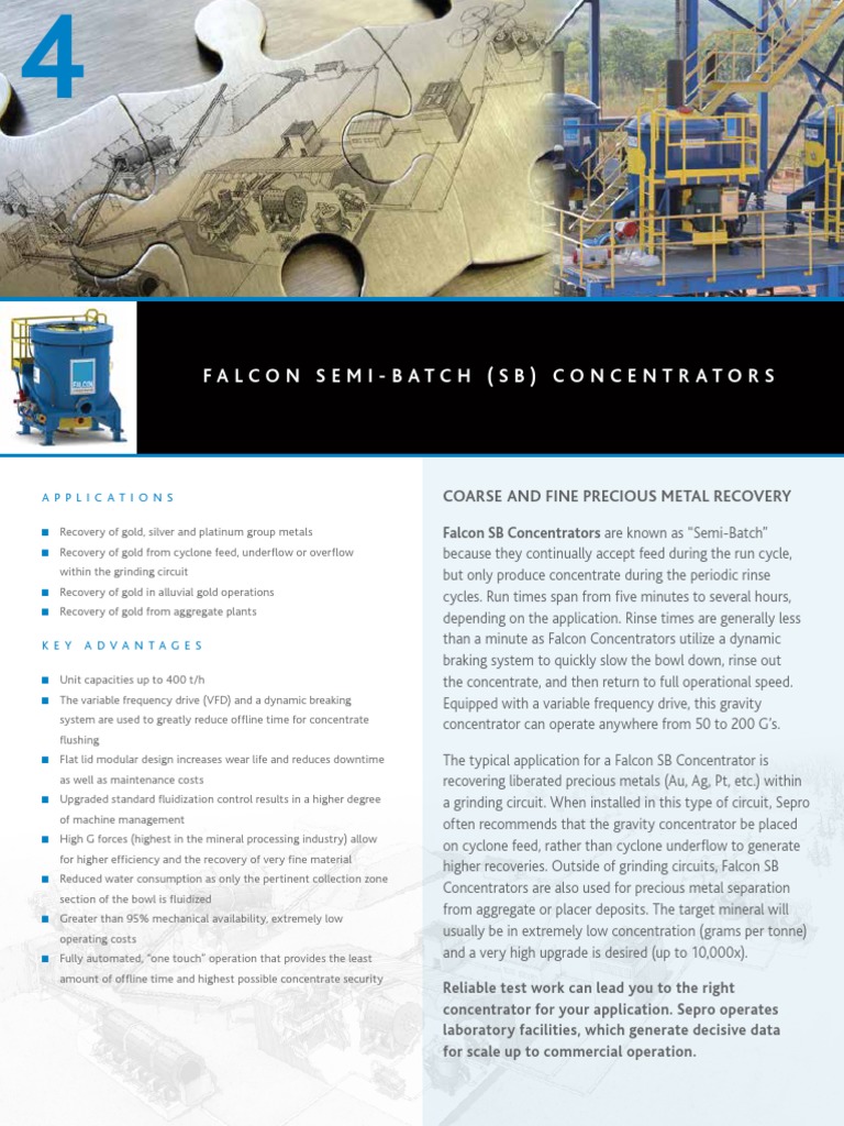 Sepro Falcon SB Concentrators | PDF | Fluidization | Volume