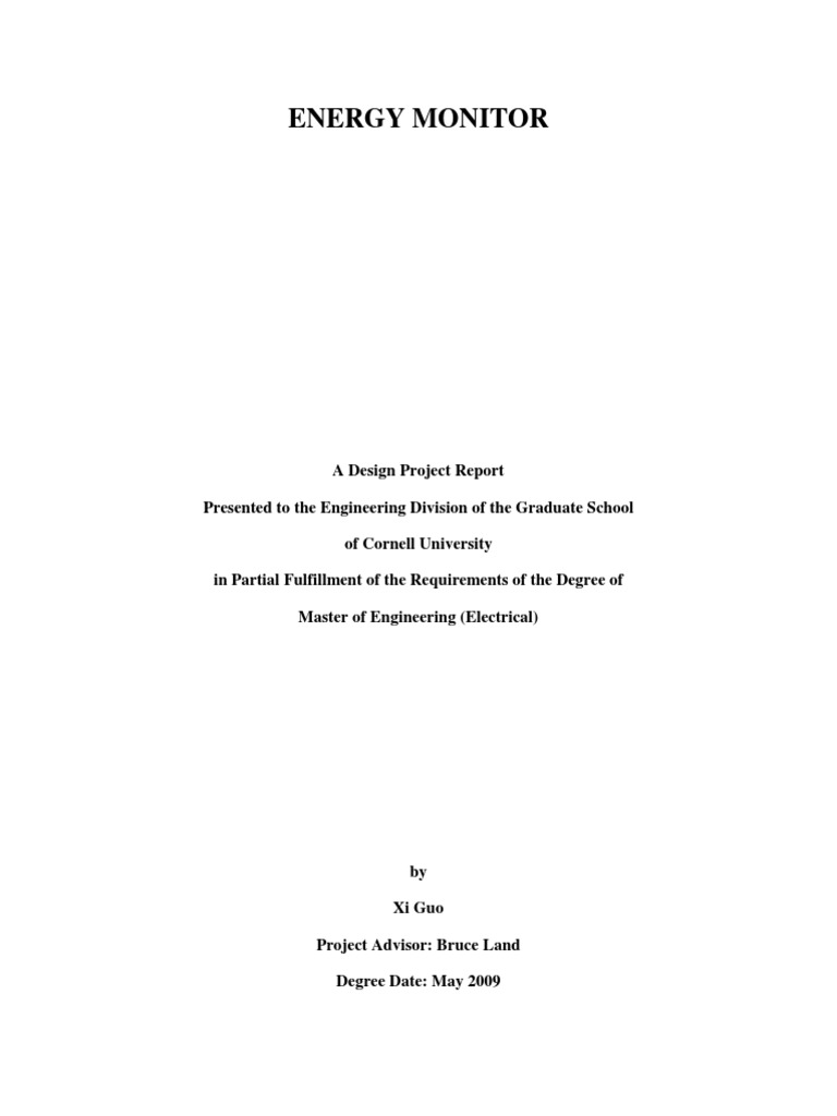 Energy Monitoring and Control: An Incomplete Undergraduate Design ...