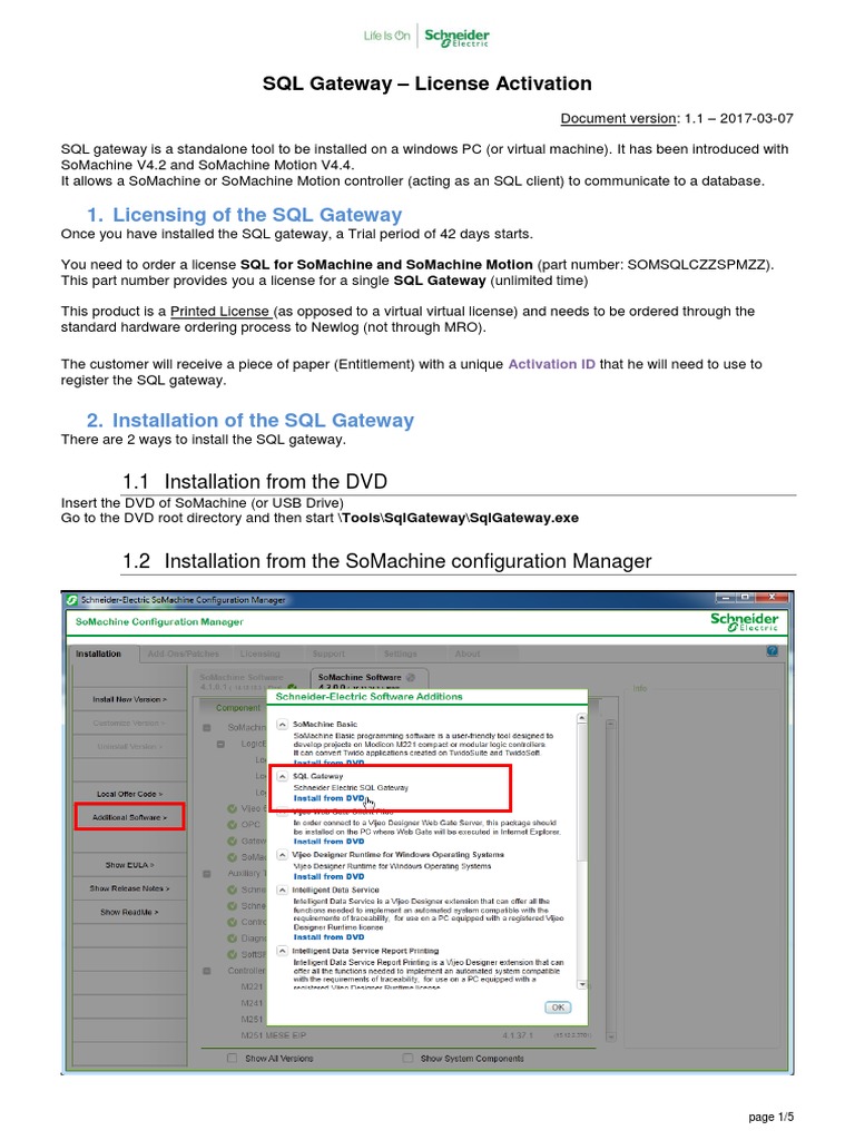 SoMachine SQL License Activation and Installation | PDF | Installation (Computer Programs ...