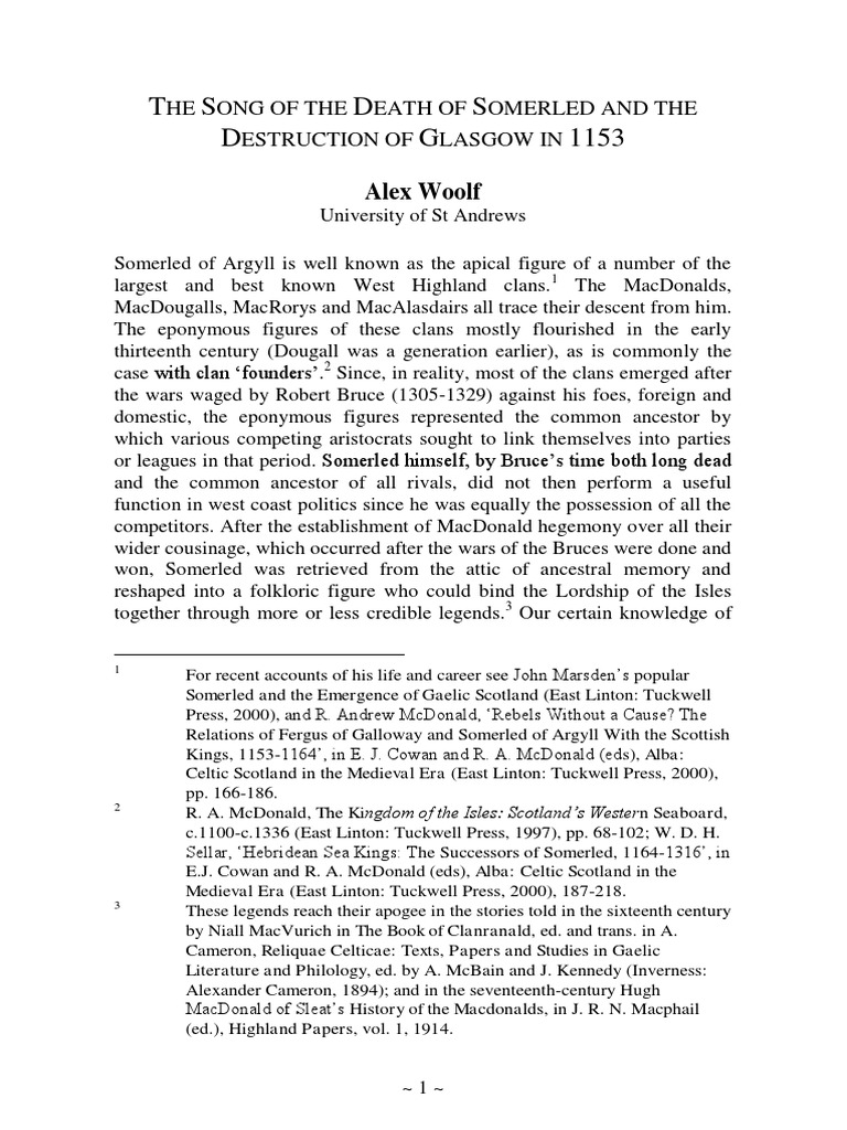 The Song of The Death of Somerled and The Destruction of Glasgow in ...