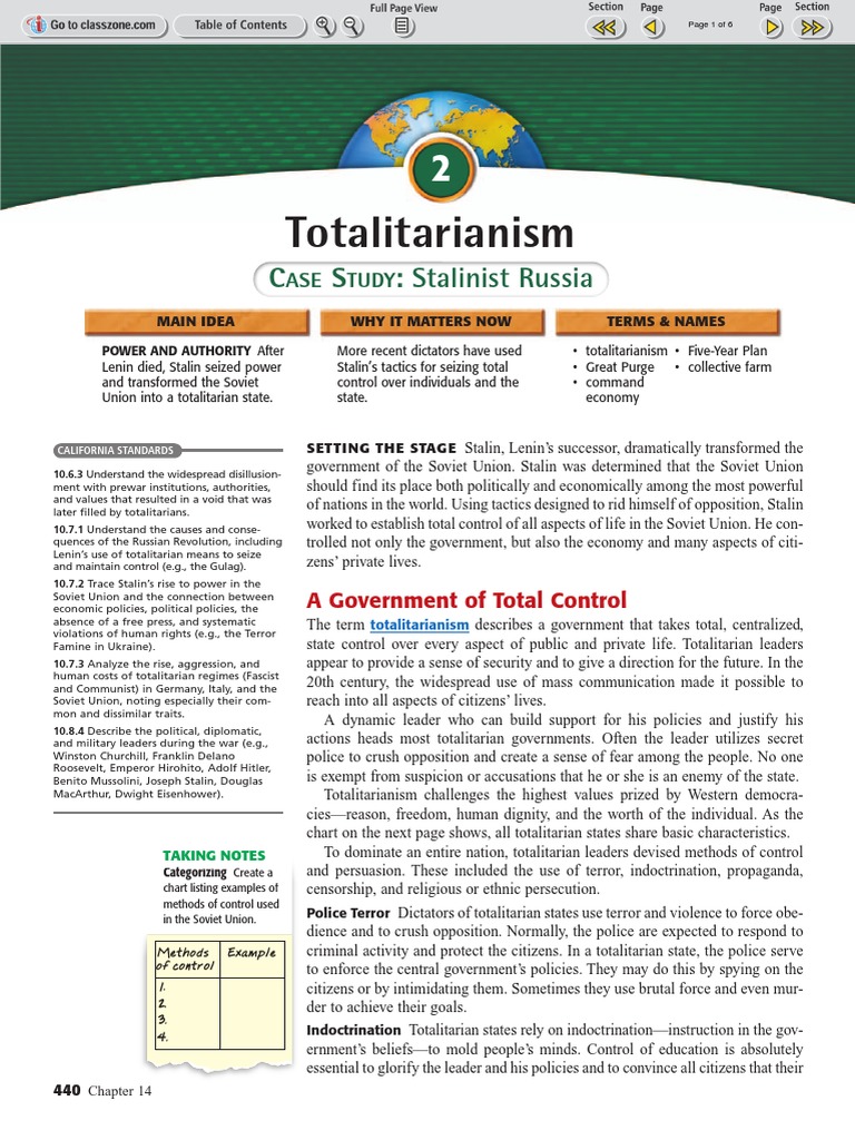 Totalitarianism: C S: Stalinist Russia | PDF | Joseph Stalin | Soviet Union