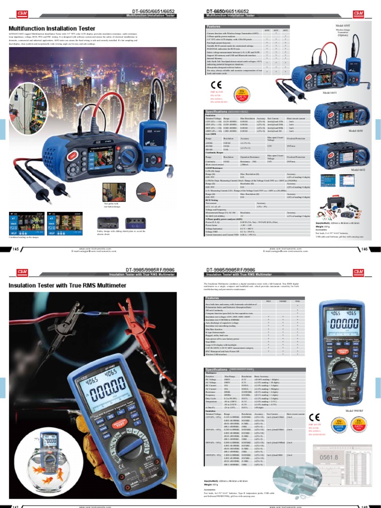 DT-6650 Multifunction Tester Overview | PDF | Electrical Resistance And ...