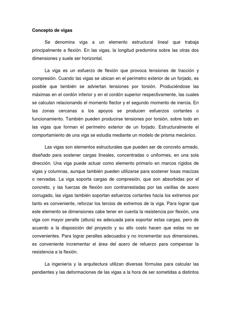 Definición y Función de las Vigas | PDF | Ingeniería de Edificación ...