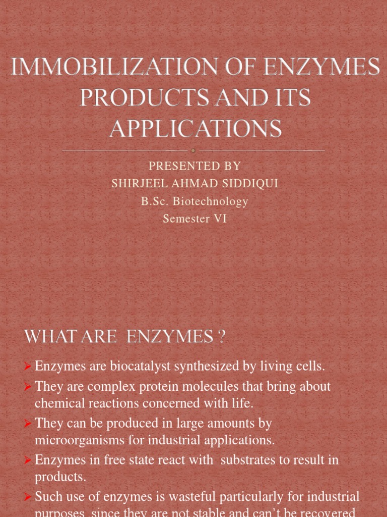 Immobilization of Enzymes | PDF | Enzyme | Adsorption