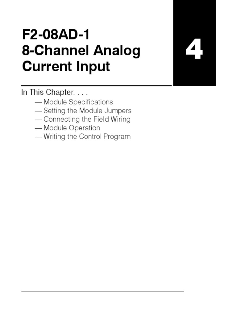 F2-08AD-1 8-Channel Analog Current Input: in This Chapter. - . | PDF ...