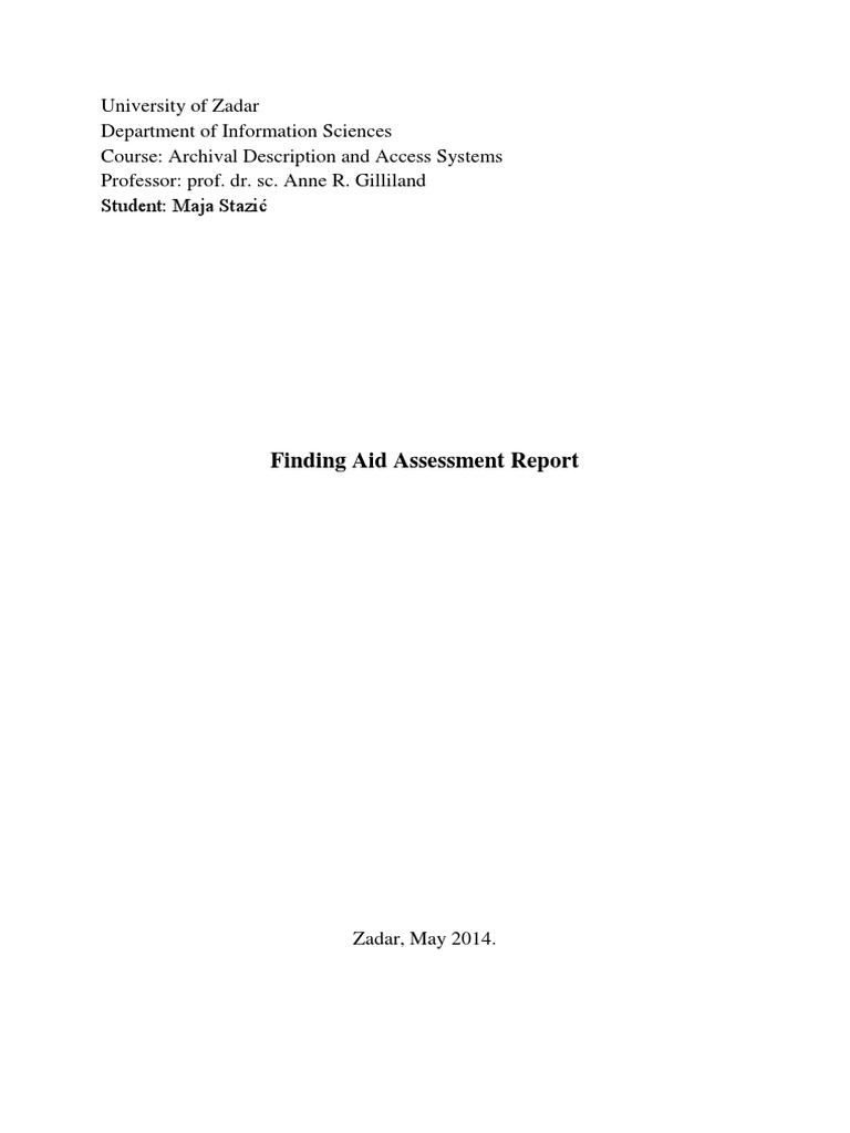 Finding Aid Report | PDF | The National Archives (United Kingdom ...