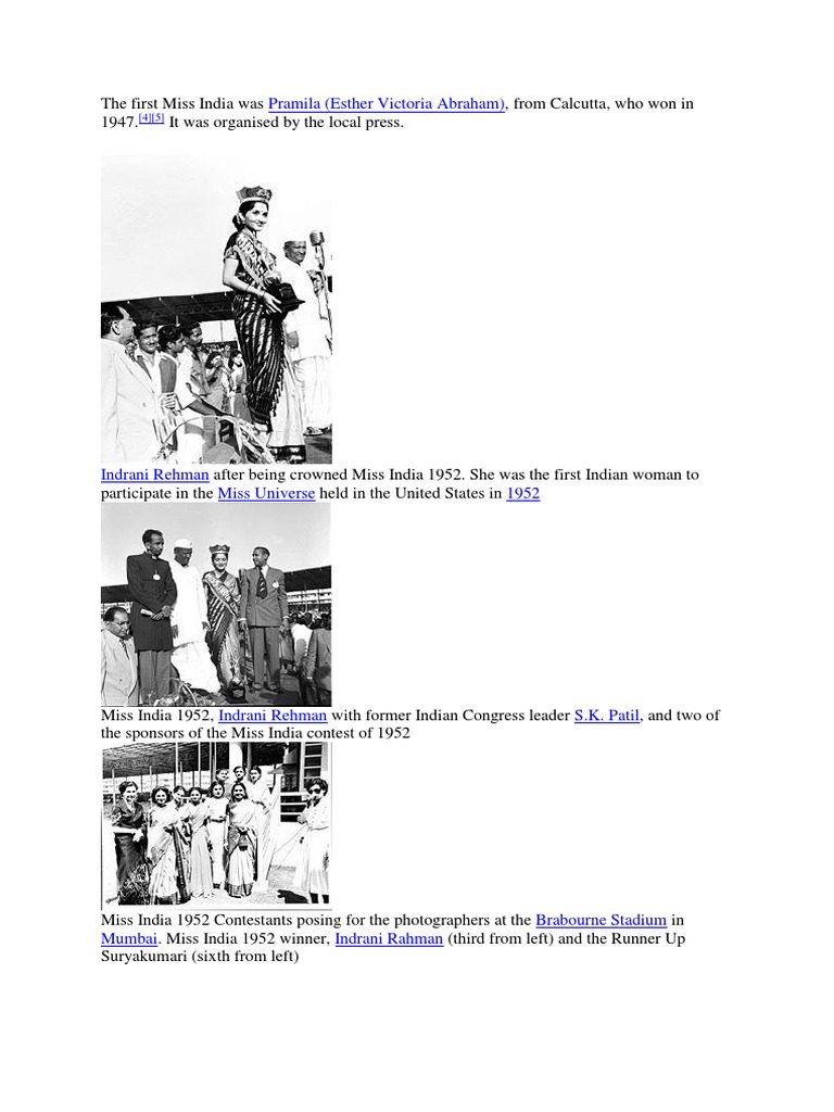 The First Miss India | PDF
