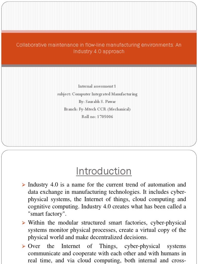 Collaborative Maintenance in Flow-Line Manufacturing Environments 1 | PDF | Systems Theory ...
