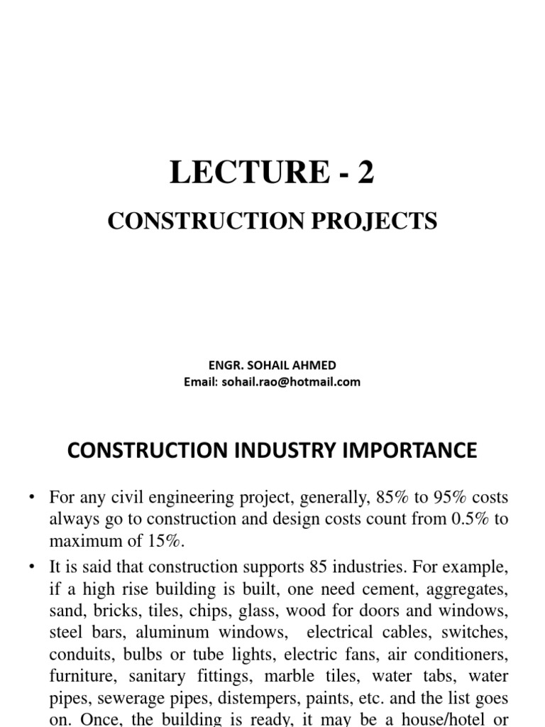 Lecture - 2: Construction Projects | PDF | Construction Management ...