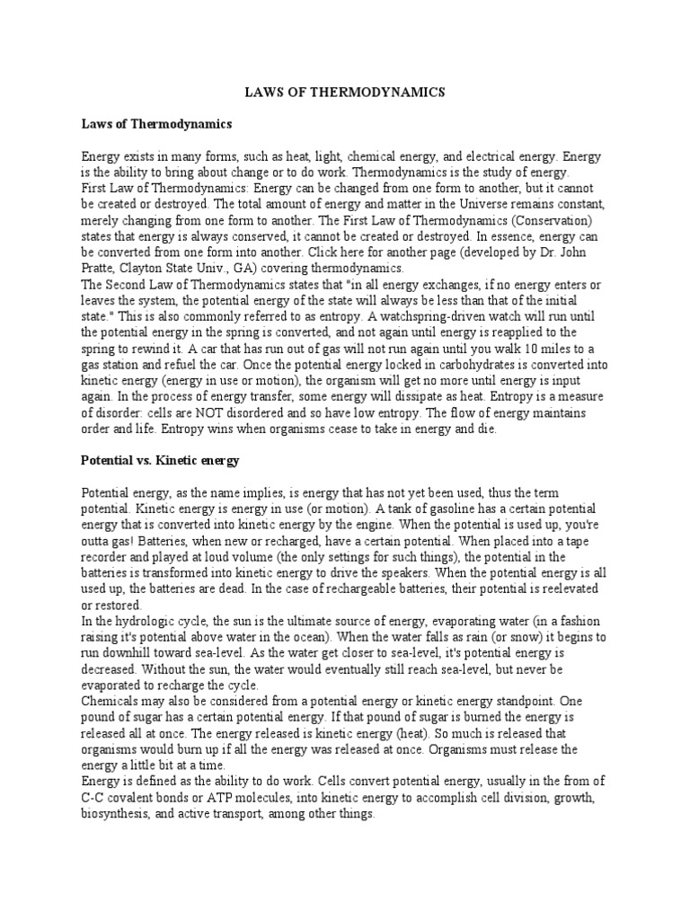 Laws of Thermodynamics | PDF | Laws Of Thermodynamics | Thermodynamics