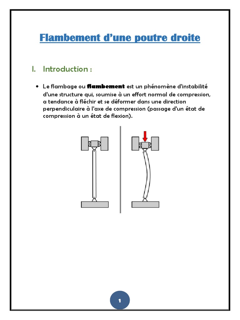 2 - Flambement D'une Poutre Droite | PDF | Flambage | Élasticité (Physique)