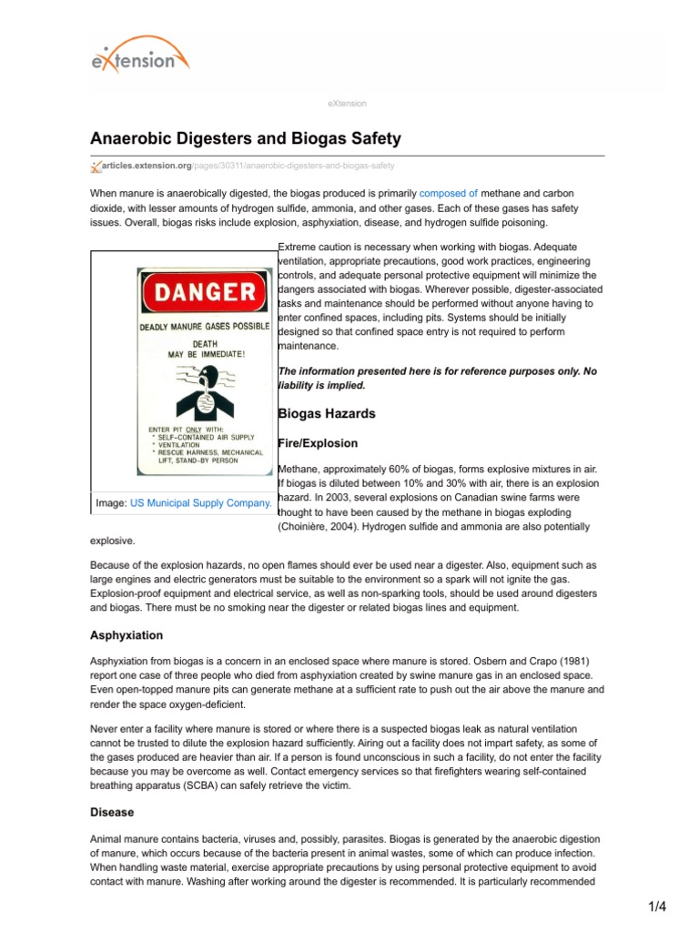 Biogas Safety: Risks and Precautions | PDF | Biogas | Anaerobic Digestion