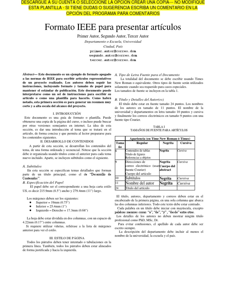 Formato IEEE | PDF | Azul | Tipografía