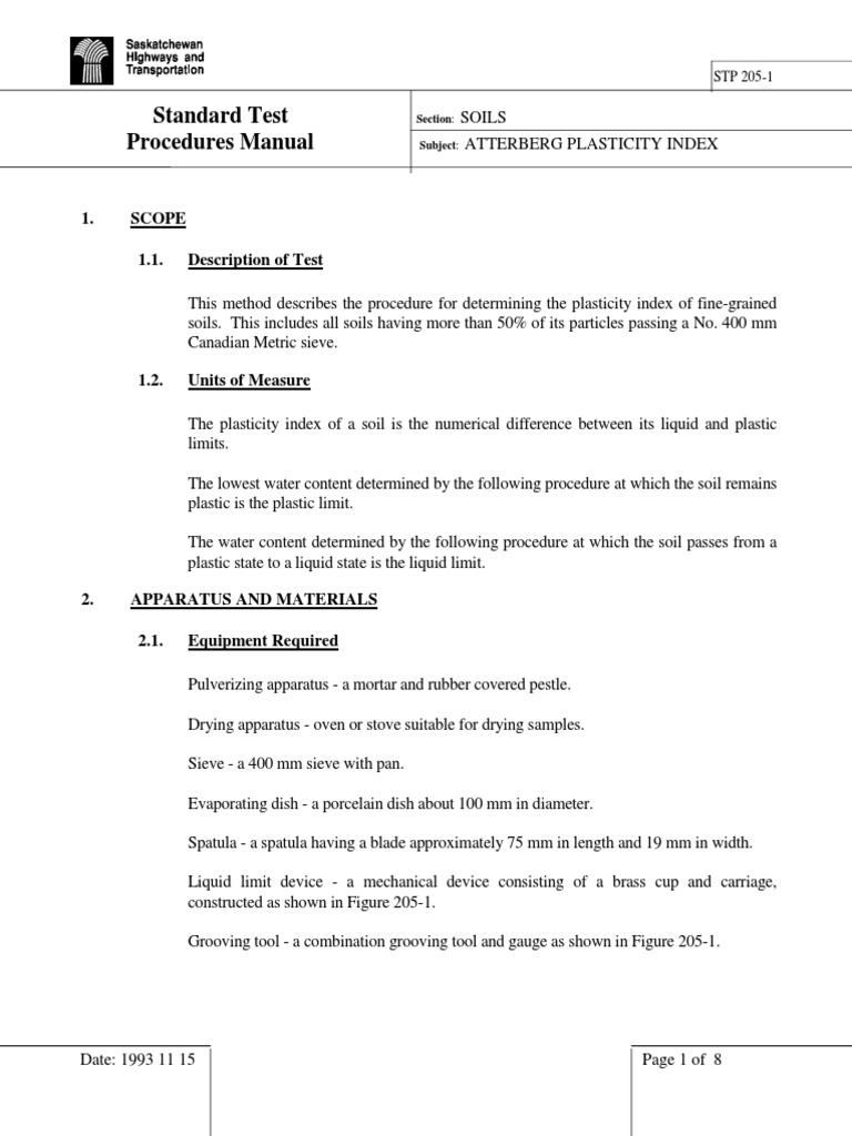 Plasticity Index Test | PDF | Nature | Materials