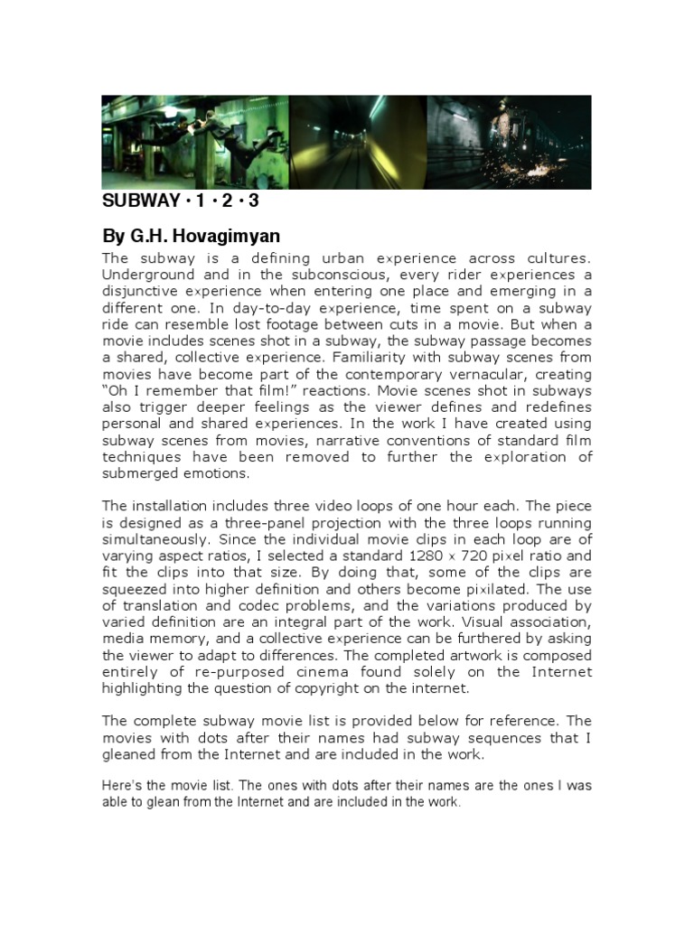 Subway 123 | PDF | Rapid Transit | Leisure