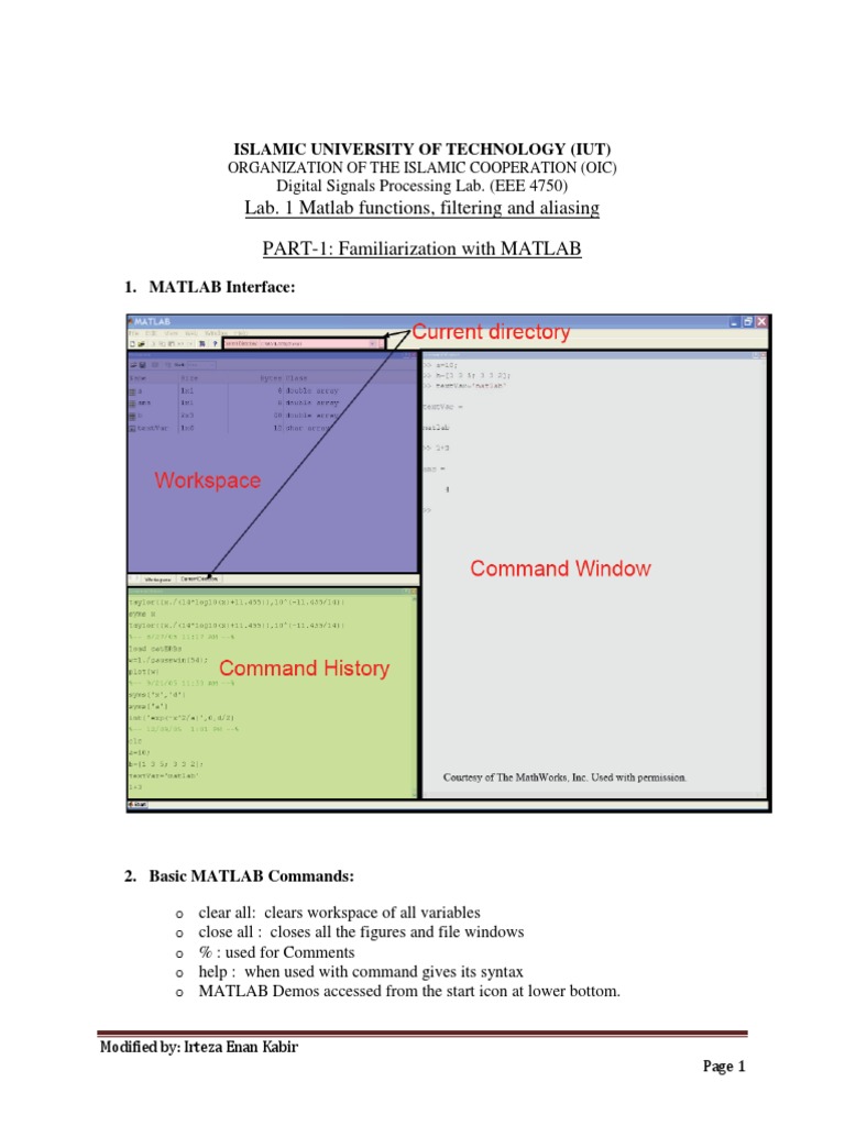 Lab. 1 Matlab Functions, Filtering and Aliasing PART-1: Familiarization With MATLAB | Download ...
