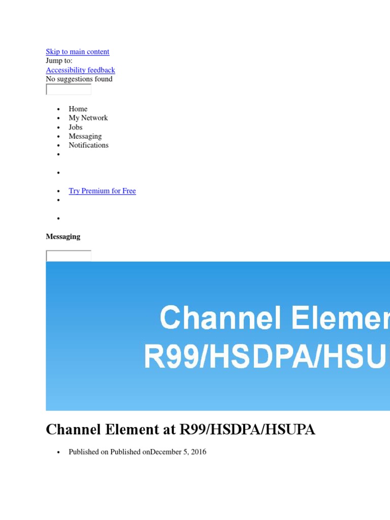 Channel Element at R99 HSDPA HSUPA | PDF | High Speed Packet Access ...