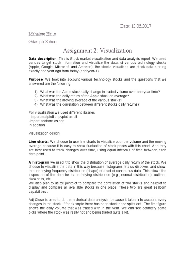 Assinment 2 Visualization Final Pdf Moving Average Correlation