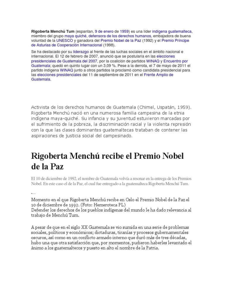 Rigoberta Menchu | PDF