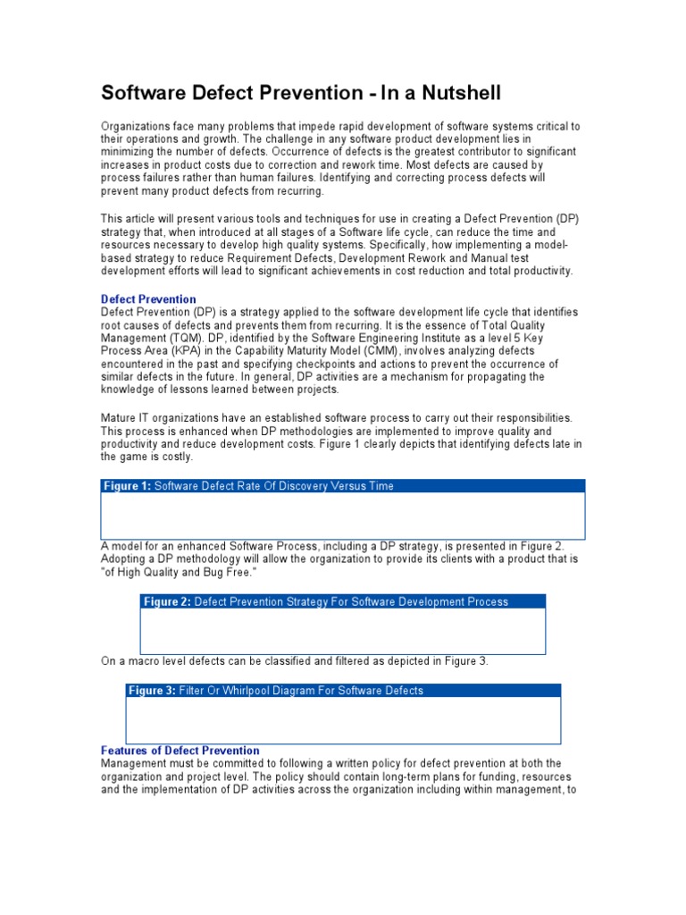 Software Defect Prevention | PDF | Software Development Process ...