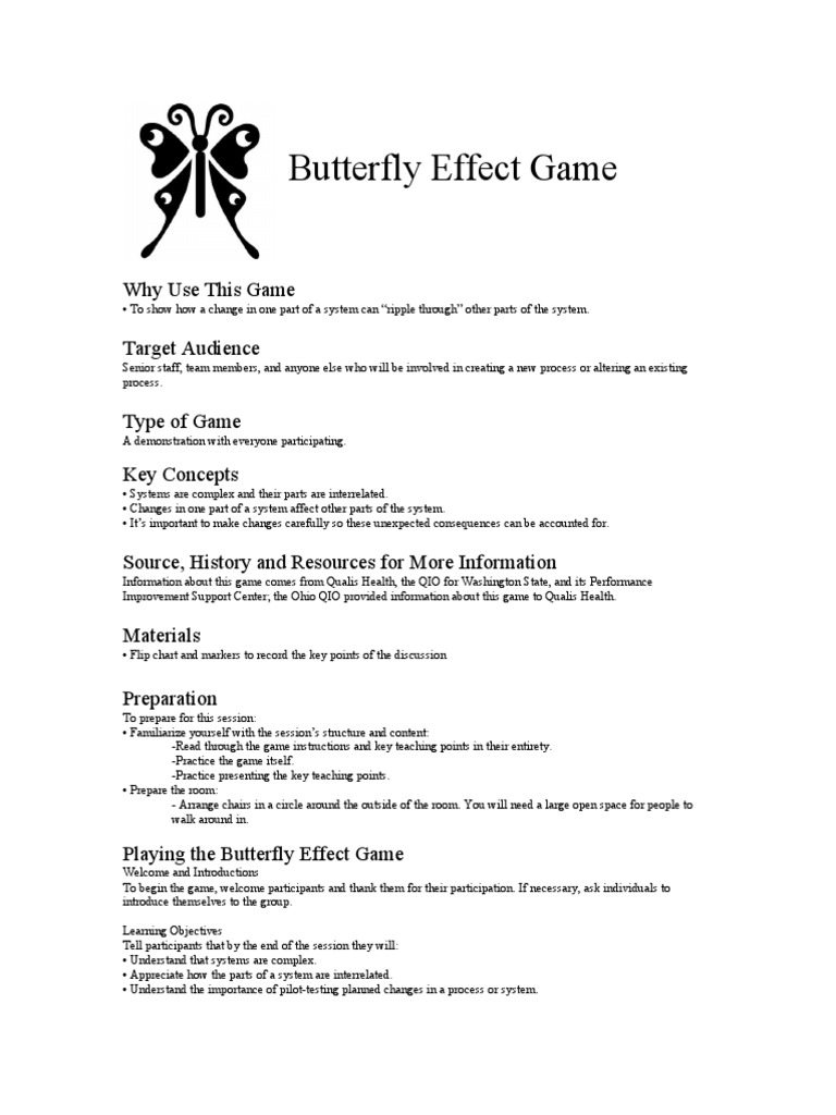 Butterfly Effect Game | PDF | Epistemology | Psychology