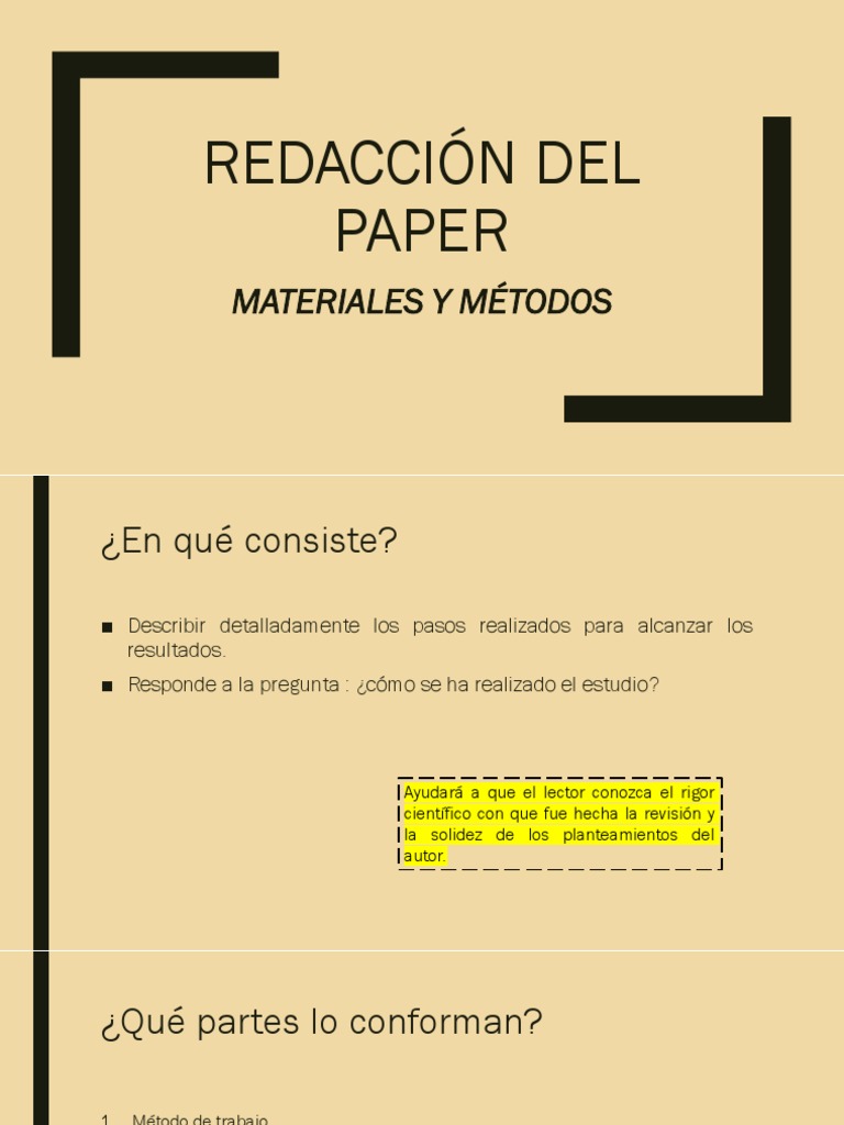 Redacción Del Paper - Parte II | PDF | Método científico | Información
