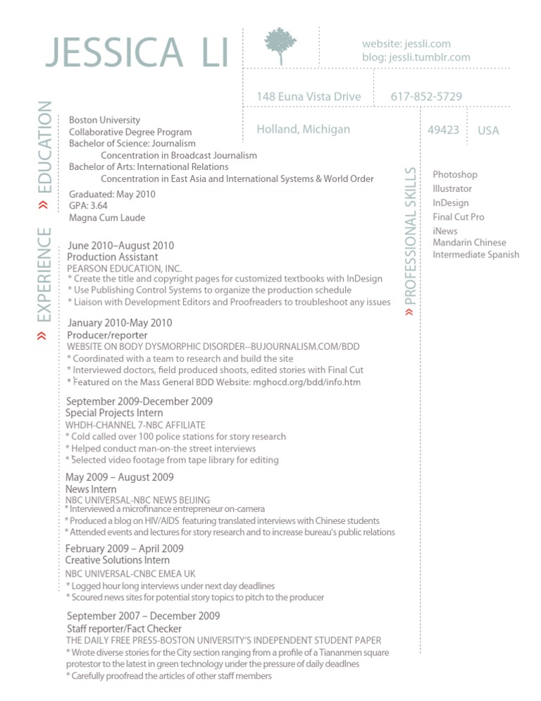 Jessica's Resume UPDATED | PDF | Mass Media | Communication