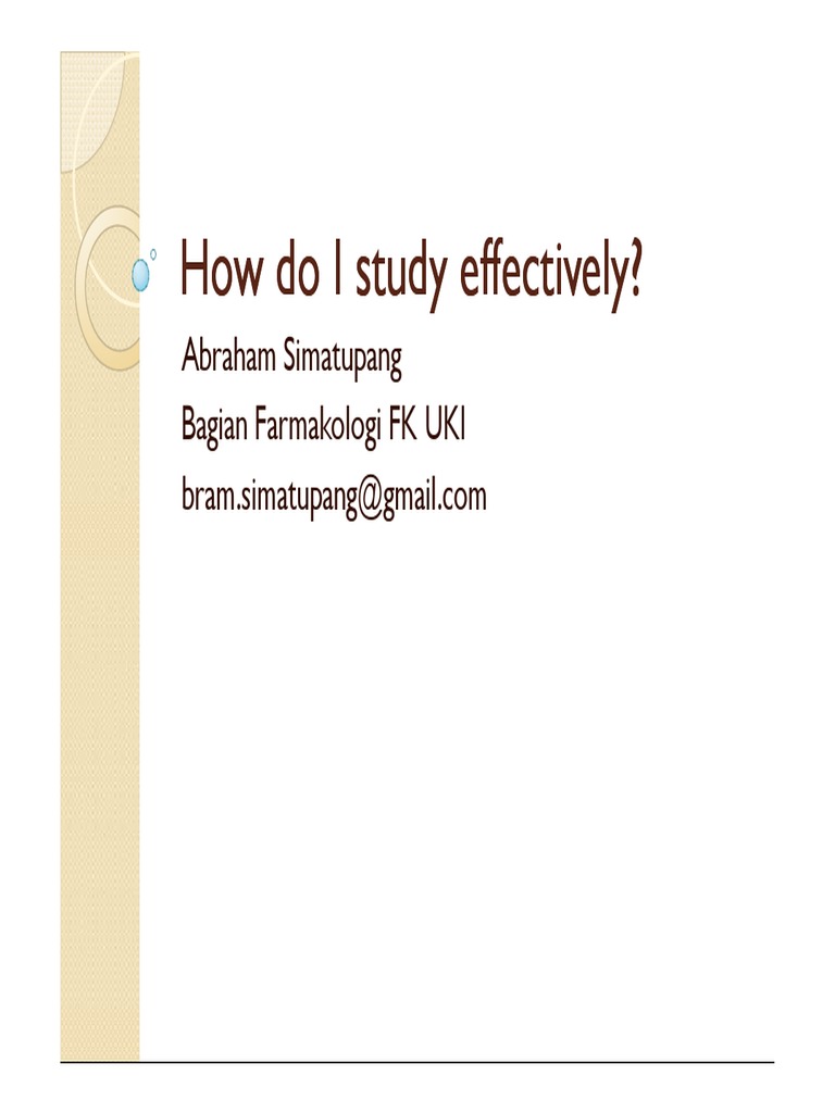 How Do I Study Effectively | PDF