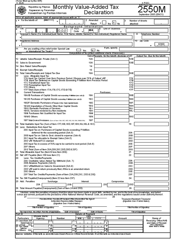 Monthly VAT Return | PDF | Value Added Tax | Withholding Tax
