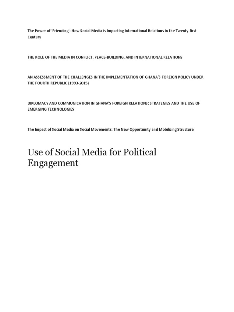 Use of Social Media For Political Engagement | PDF | Social Science ...