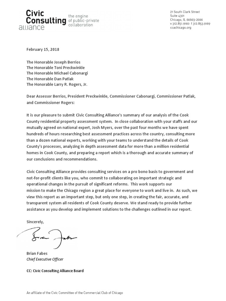 Cook County Assesor Report - Civic Consulting Alliance PDF | PDF ...