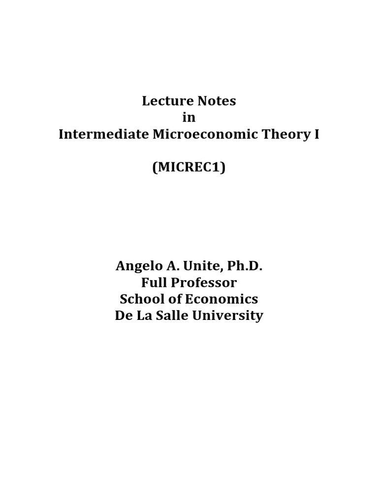 Intermediate Microeconomic Theory | PDF | Utility | Mathematical Optimization