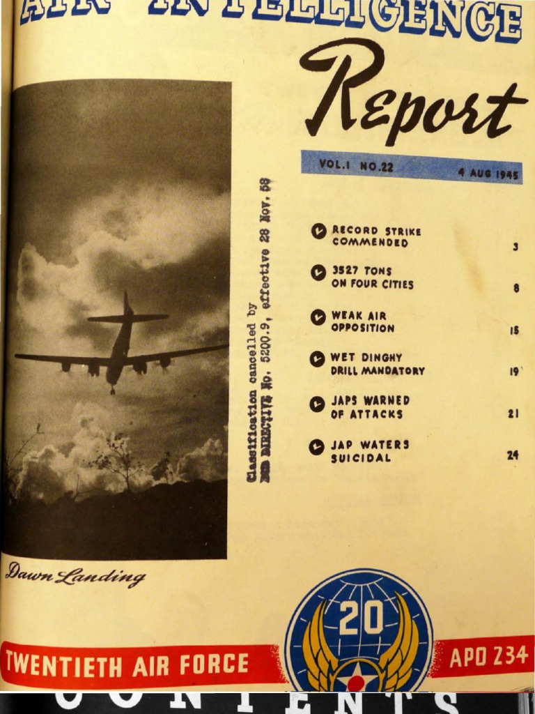 Air Intelligence Report, V1N22 | Strategic Bombing | Military Science