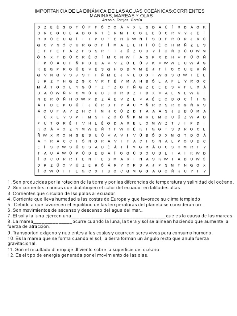 Importancia de la dinámica de las aguas oceánicas: corrientes marinas ...