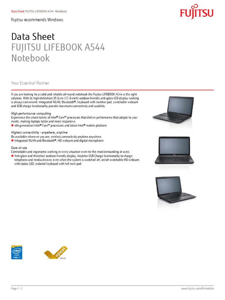 Fujitsu Lifebook a544 | Laptop | Secure Digital