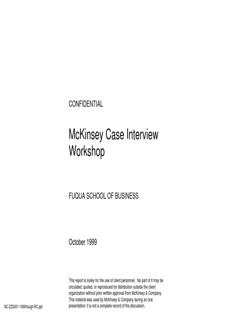 McKinsey Case Interview Workshop PDF | PDF