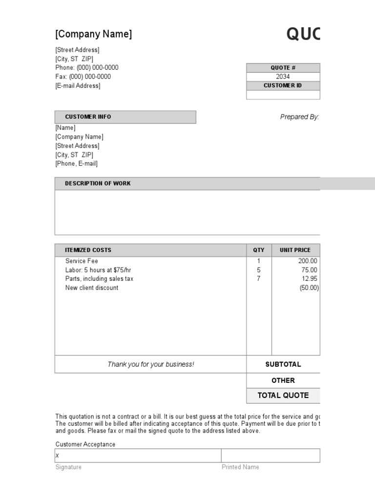 Quotation Template | PDF | Portable Document Format | Cyberspace