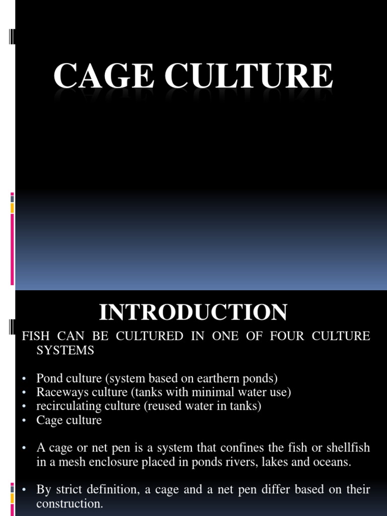 Cage Culture Technique | PDF | Fish | Pond