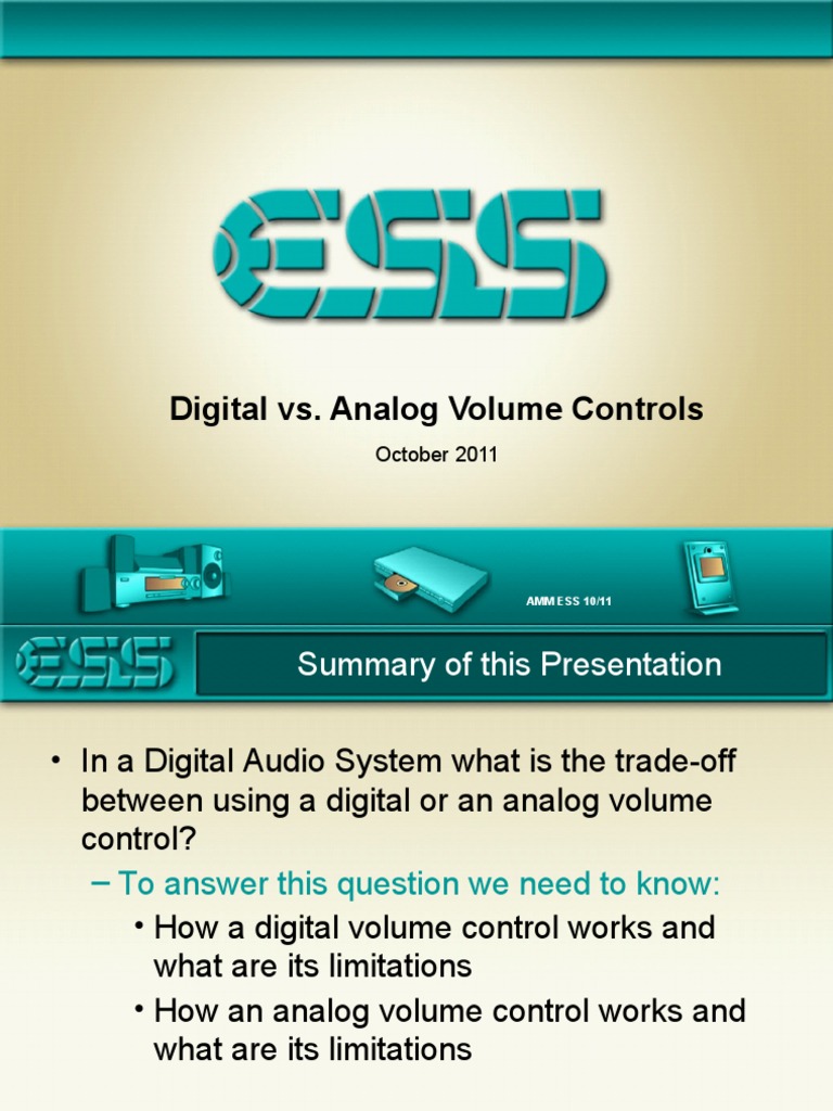 Digital Vs Analog Volume Control | PDF | Digital To Analog Converter ...