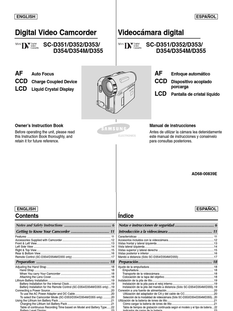 Manual Video Cámara | PDF | Memoria USB | Televisión