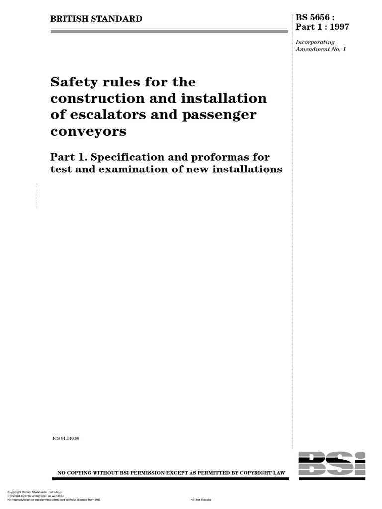 Safety Standards for Escalators | PDF | Test (Assessment) | Electricity