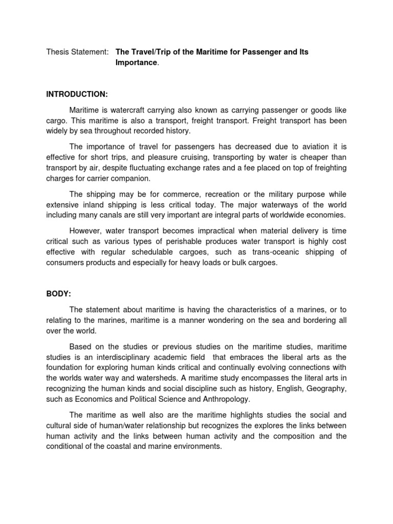 Thesis Statement | Download Free PDF | Cargo | Transport
