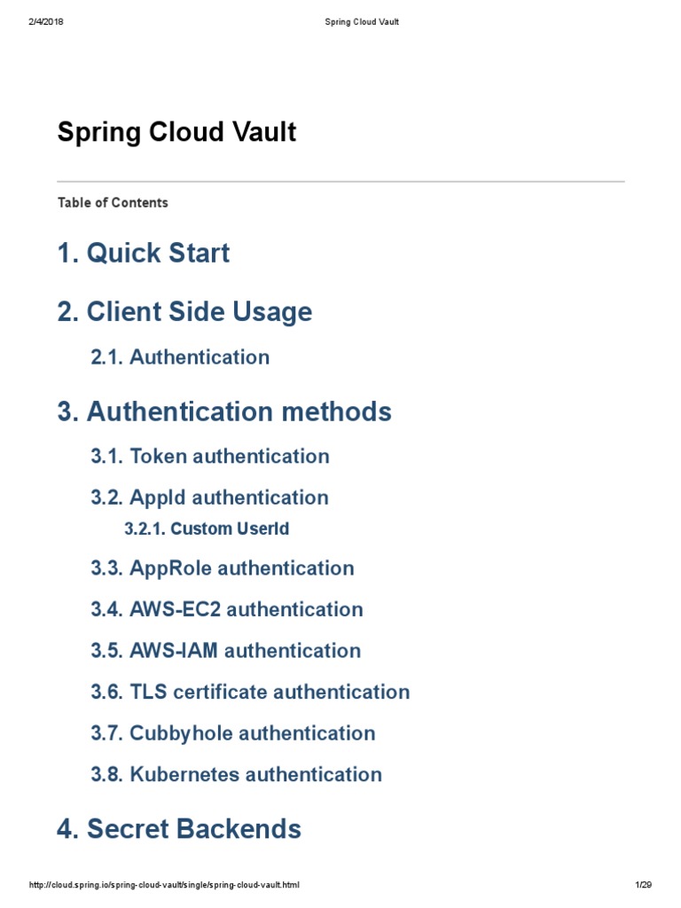 Spring Cloud Vault | PDF | Transport Layer Security | Authentication