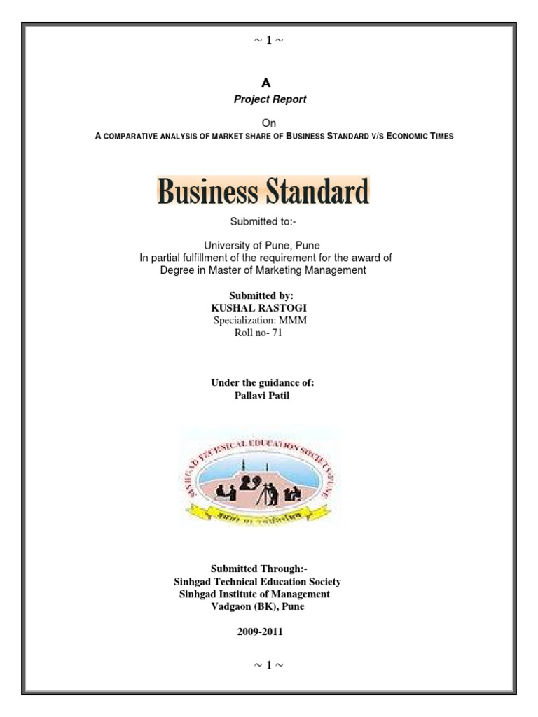 Business Standard by Kushal | PDF | Newspapers | Sampling (Statistics)