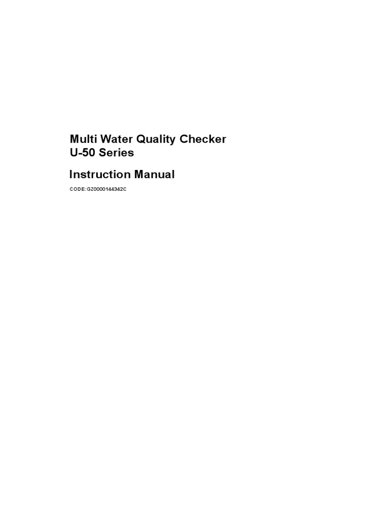 Multi Water Quality Checker U-50 Series Instruction Manual: CODE ...