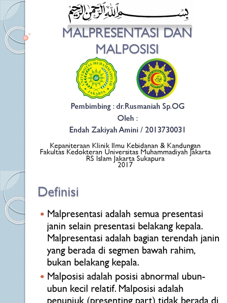 Refreshing Malpresentasi Dan Malposisi | PDF