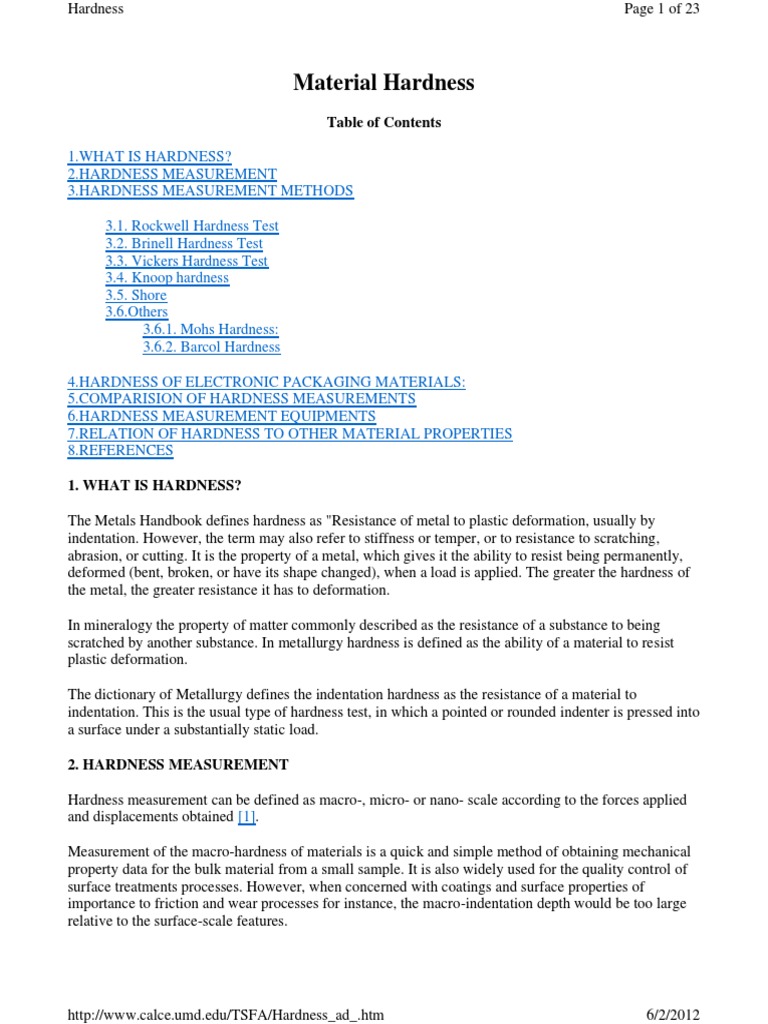 Hardness | PDF | Hardness | Wear